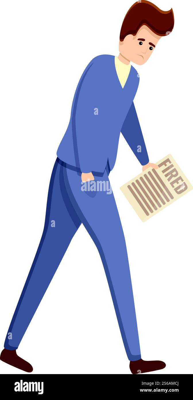 Fired worker icon. Cartoon of fired worker vector icon for web design ...