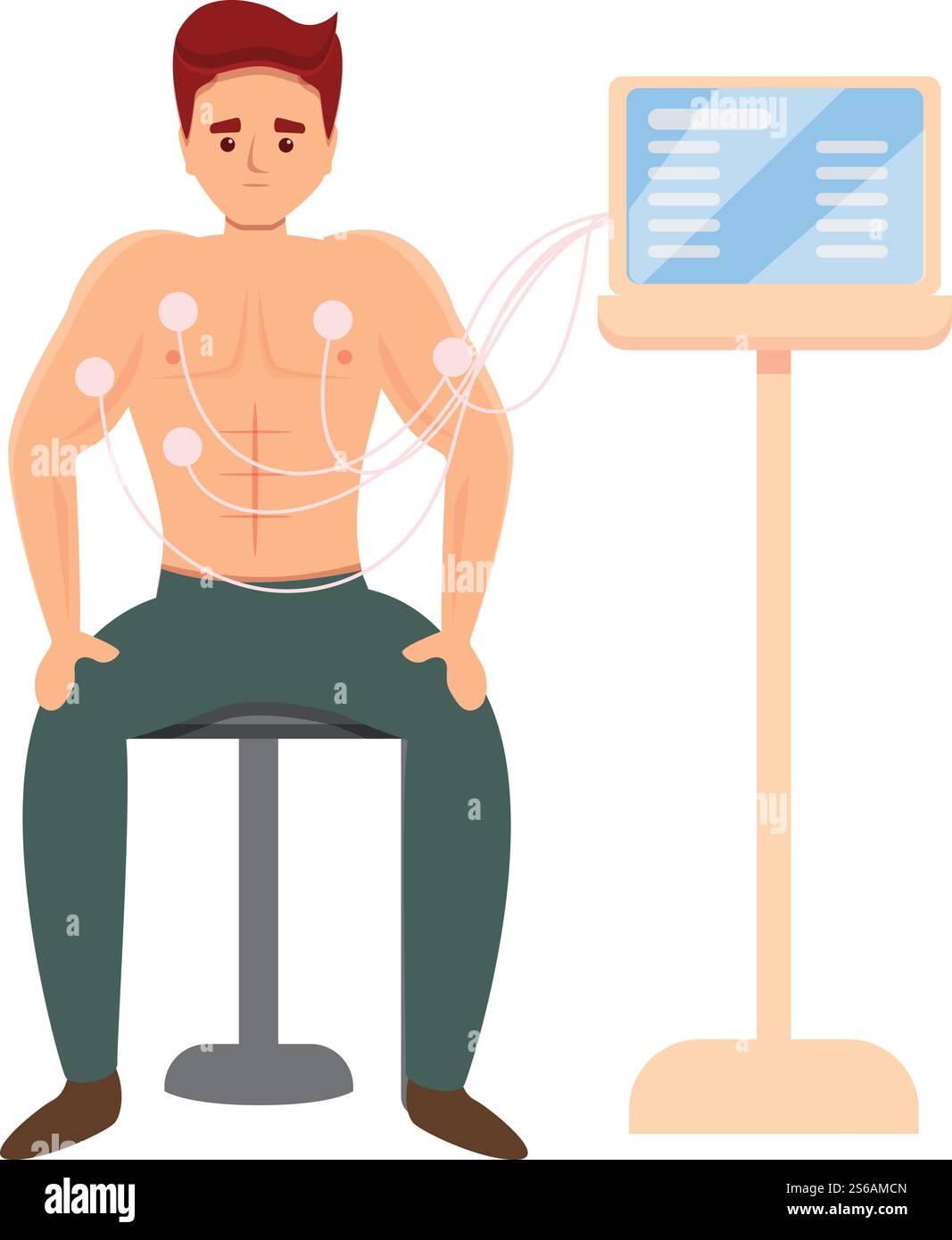 Sport doctor cardiology examination icon. Cartoon of sport doctor ...
