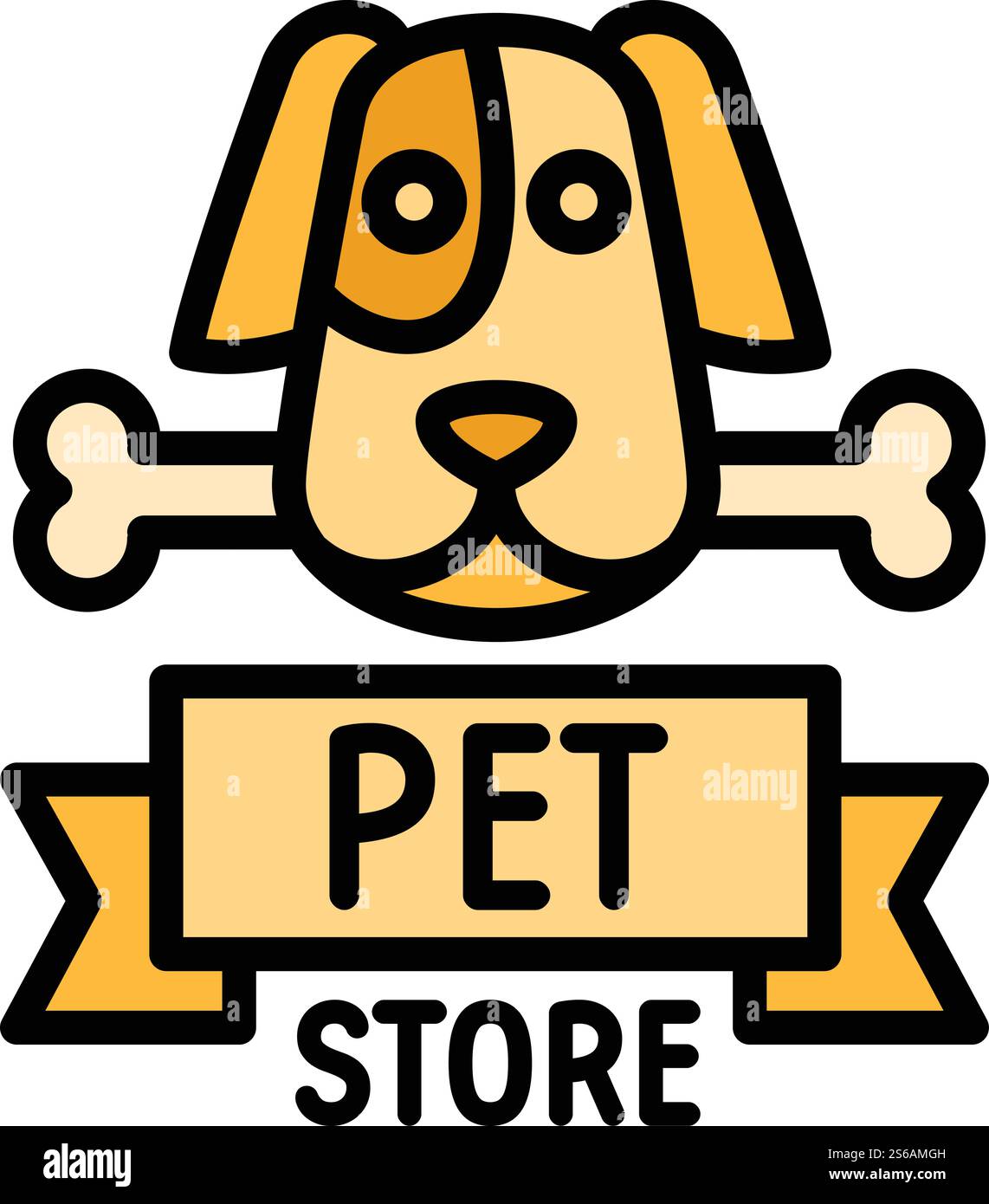 Dog pet store logo. Outline dog pet store vector logo for web design ...