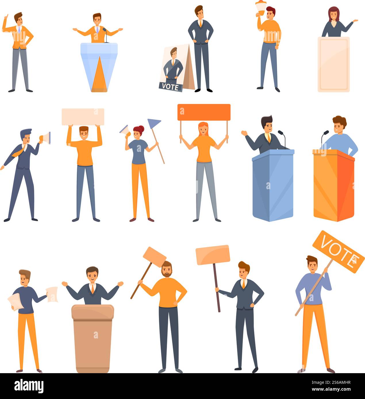 Agitation icons set. Cartoon set of agitation vector icons for web ...