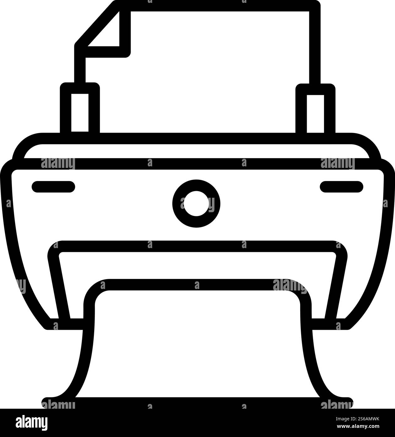 Home printer icon. Outline home printer vector icon for web design isolated on white background ...