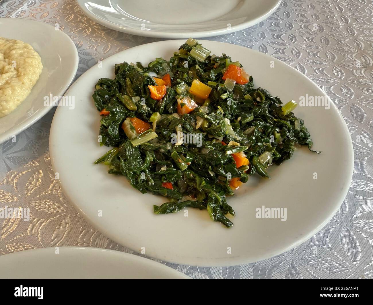 Turkish raki appetizer braised spinach chard with olive oil at ...