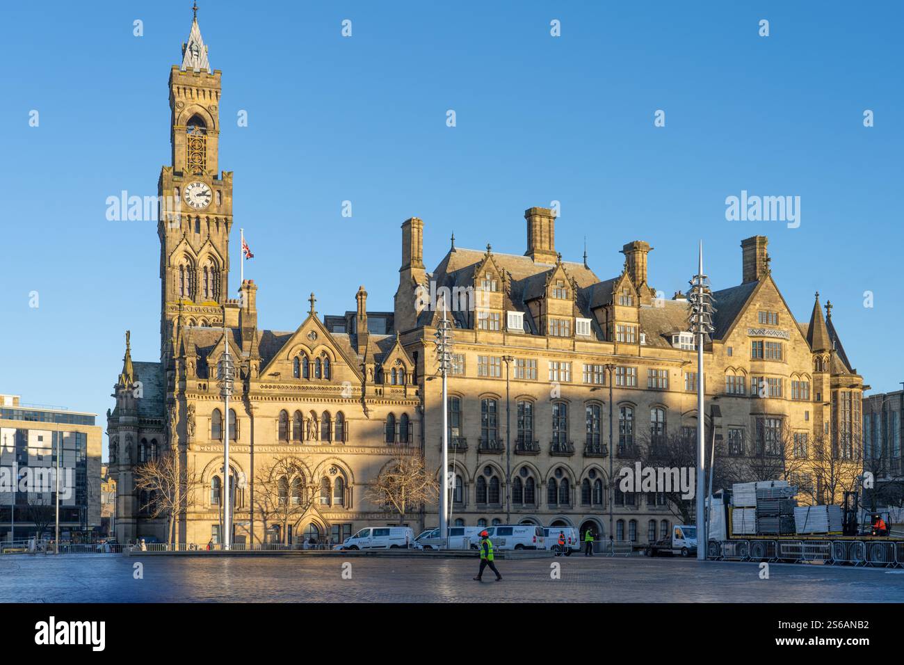 Bradford City Hall, opened in 1873 and Grade I listed. Pictured here in ...