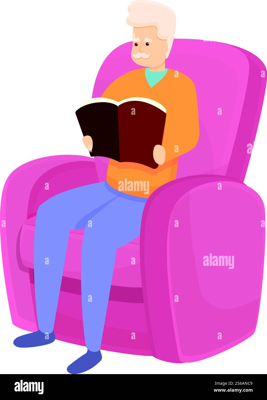 Reading old man icon. Cartoon of reading old man vector icon for web ...