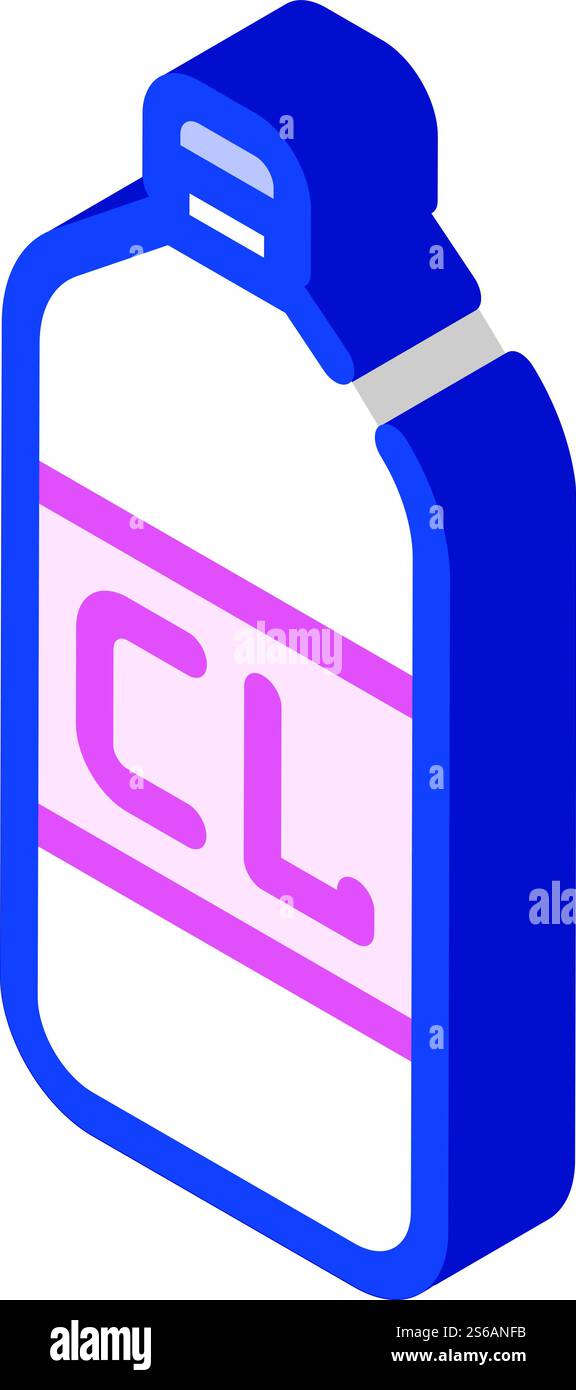 chlorine bottle isometric icon vector. chlorine bottle sign. isolated ...