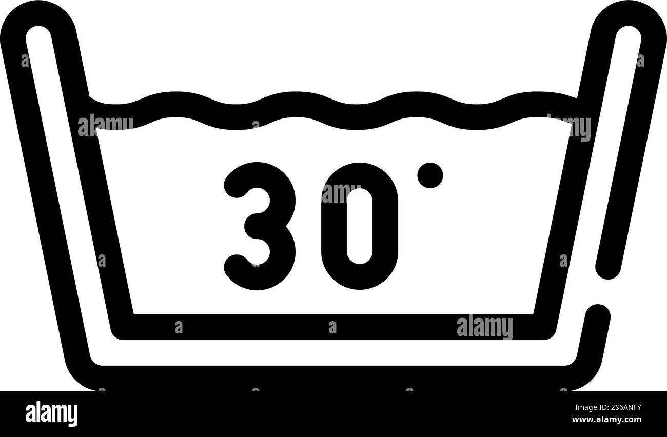 water temperature for washing clothes line icon vector. water ...