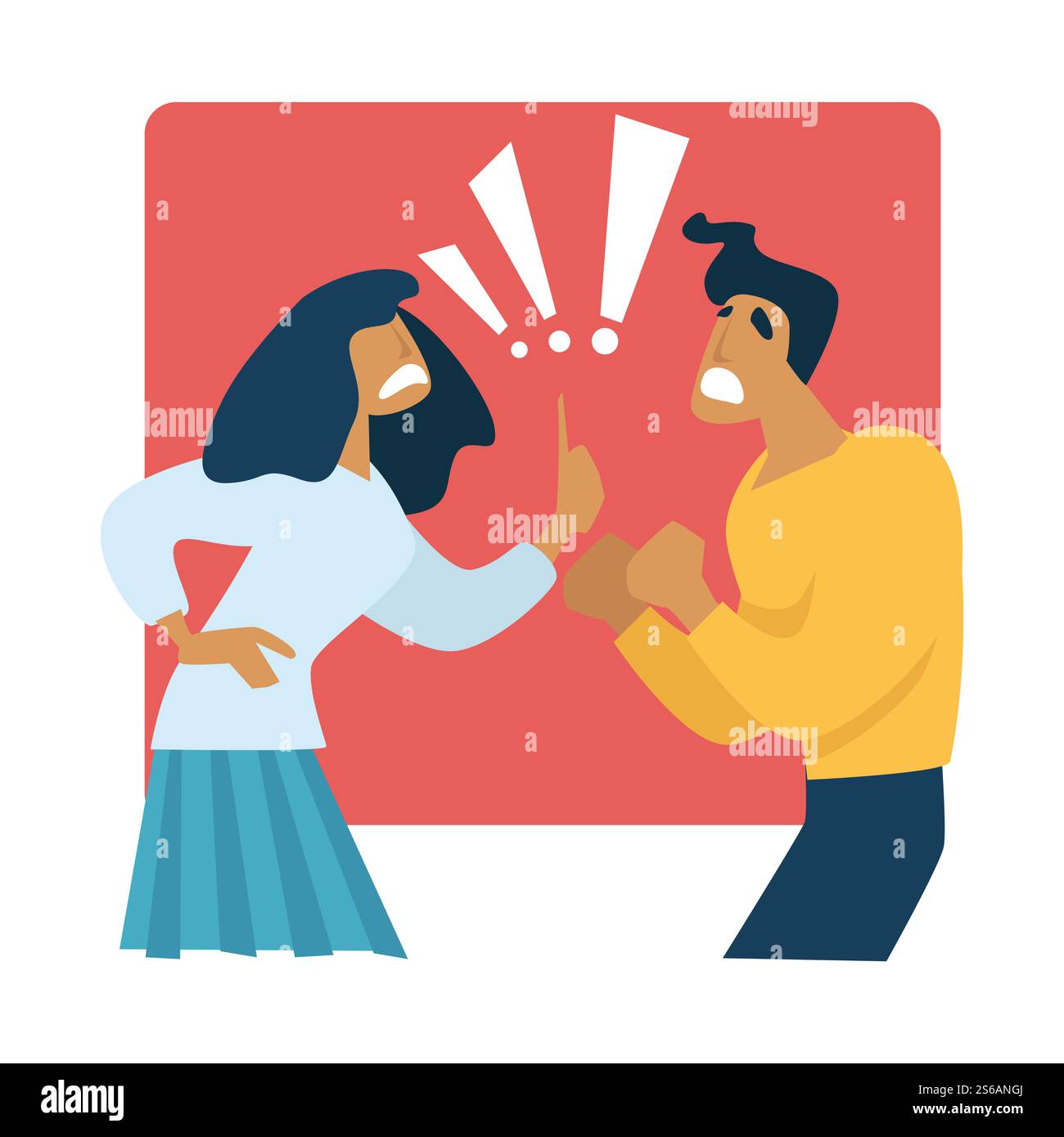 Divorce parents fighting and family crisis marriage termination vector ...