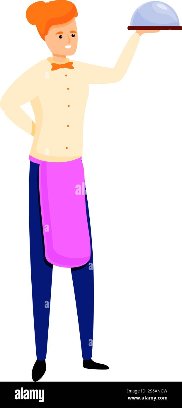 Woman butler icon. Cartoon of woman butler vector icon for web design ...