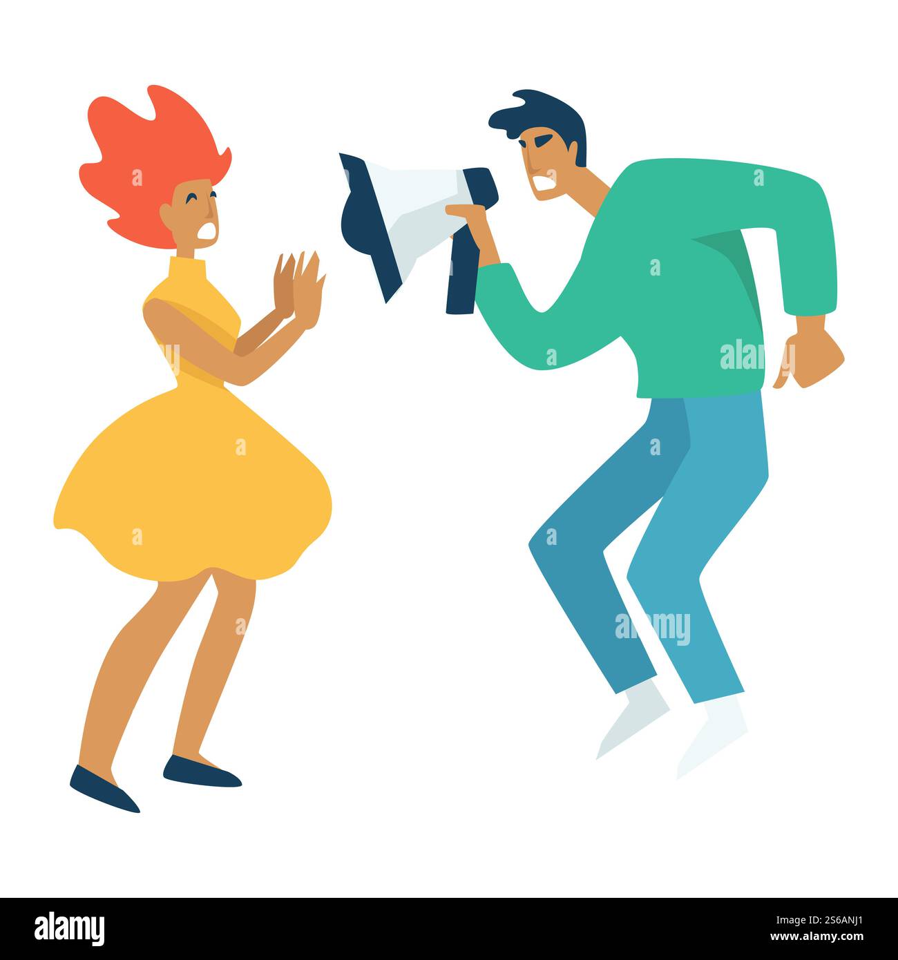 Man shouting on woman conflict relationship crisis divorce family ...