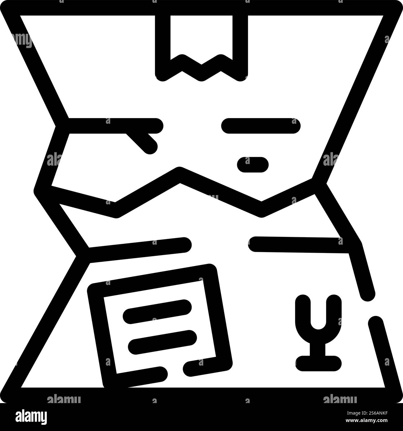 Crashed damage box black icon Stock Vector Images - Alamy