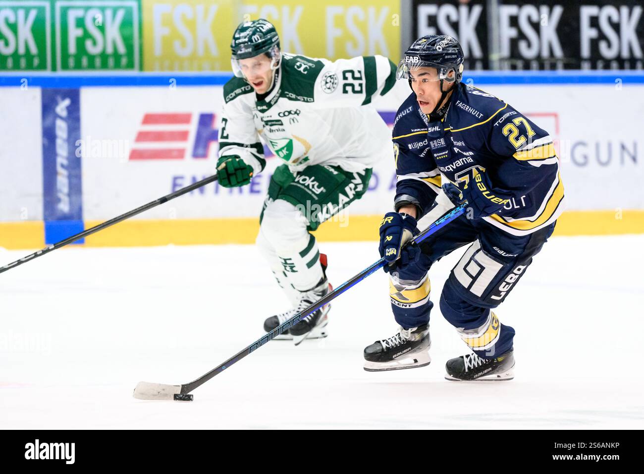 250116 HV71s Jonathan Ang under ishockeymatchen i SHL mellan HV71 och Färjestad den 16 januari ...