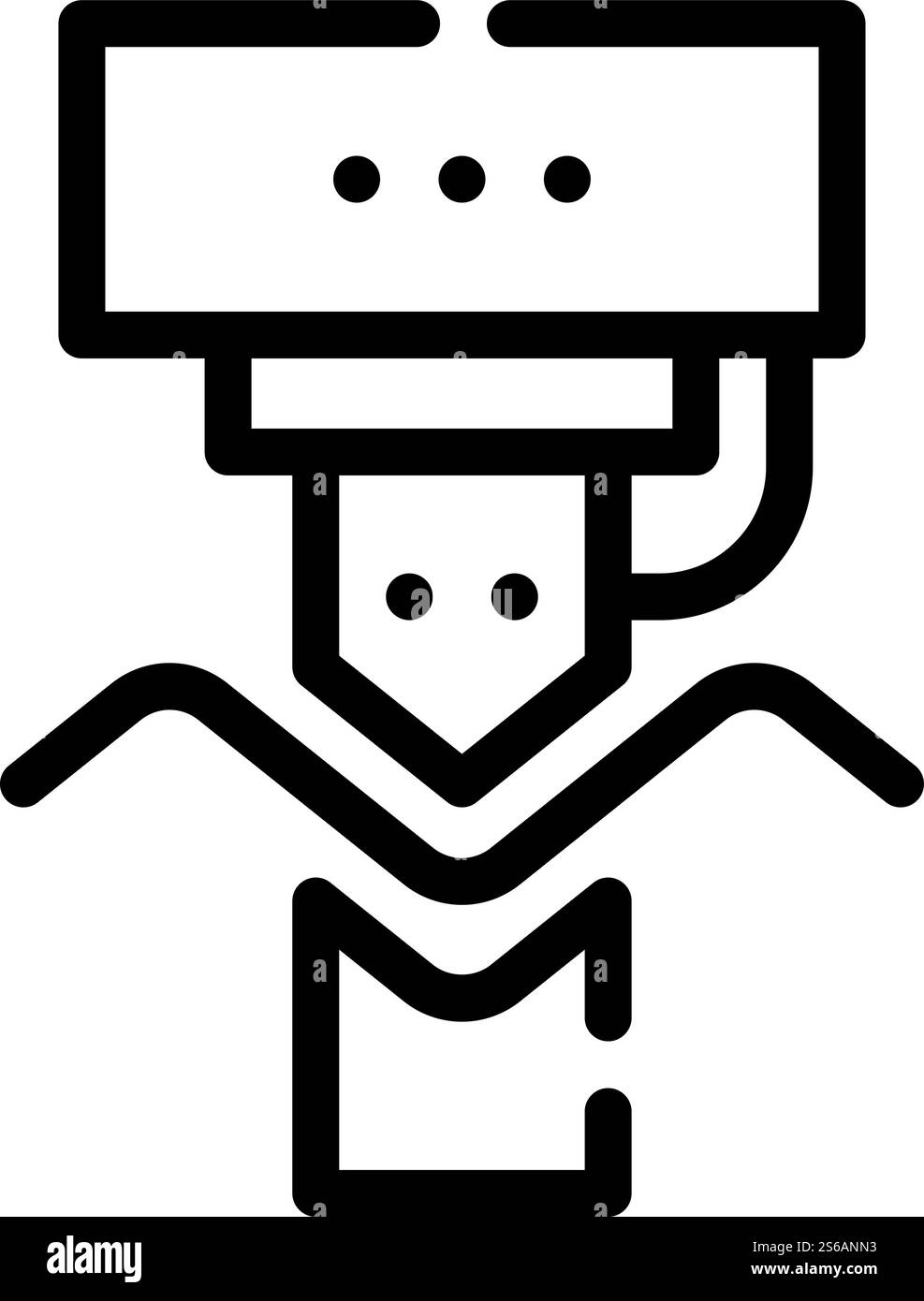 bending of metals line icon vector. bending of metals sign. isolated ...