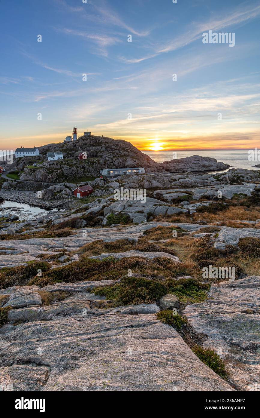 Lighthouse Lindesnes Fyr, southernmost point of Norway Stock Photo - Alamy