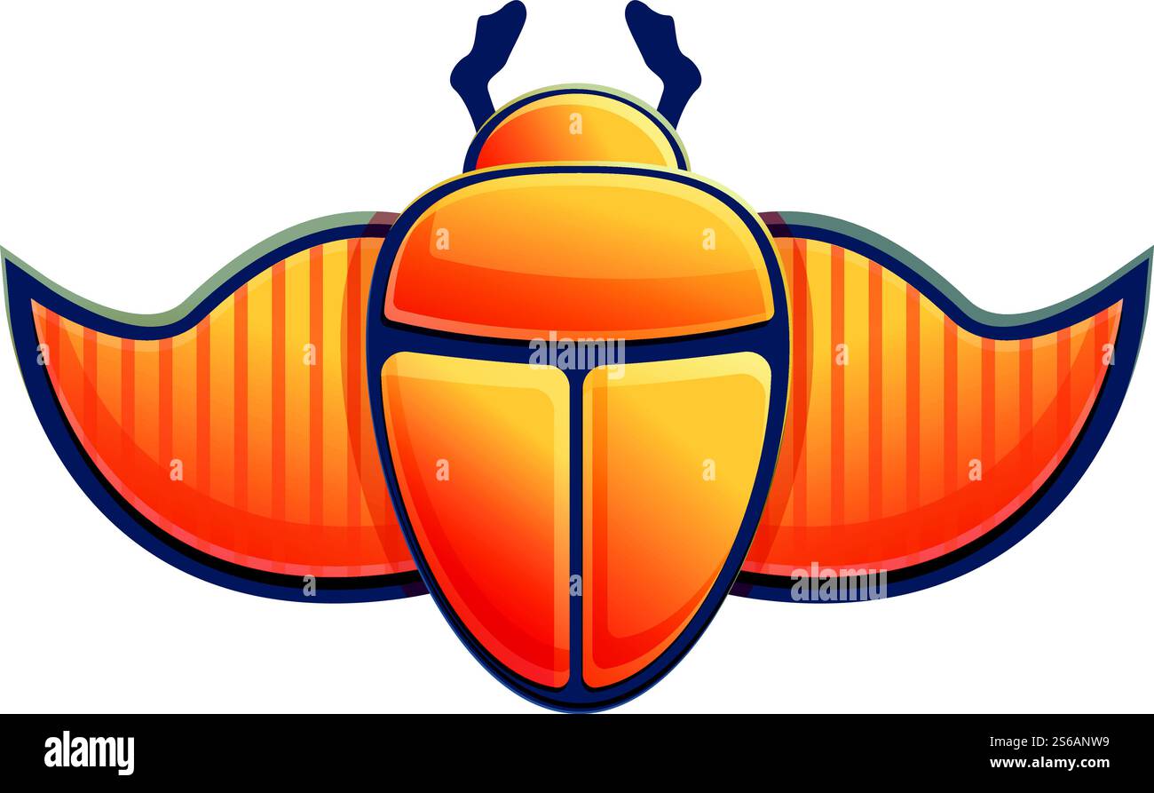 Wings scarab beetle icon. Cartoon of wings scarab beetle vector icon ...