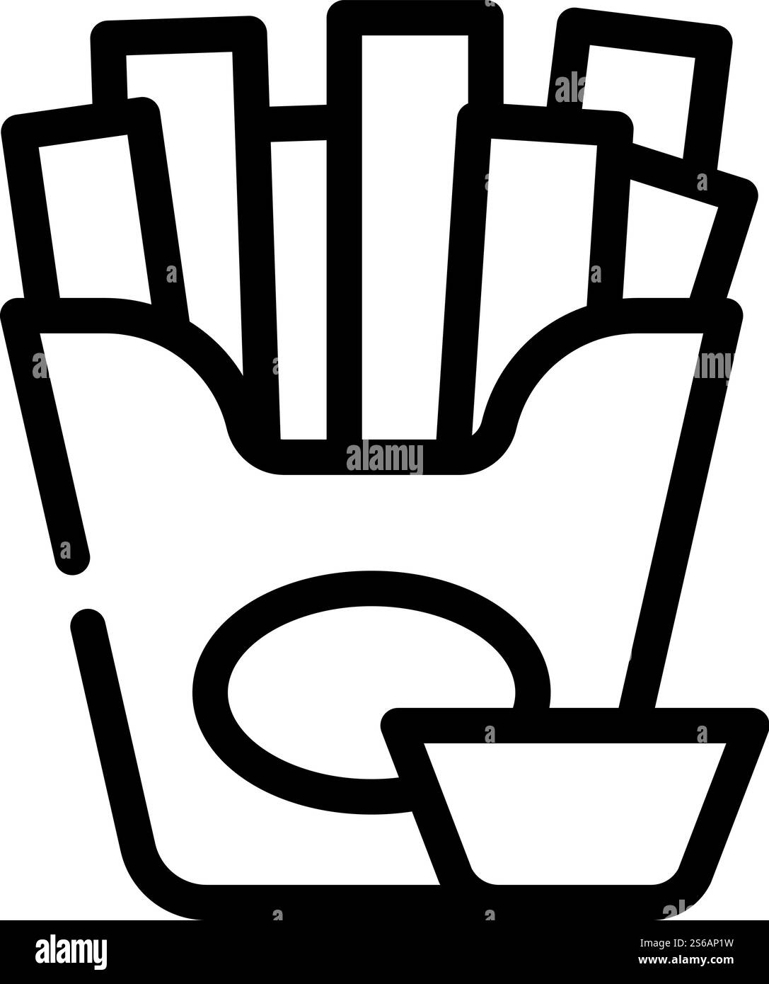 fried potato line icon vector. fried potato sign. isolated contour ...