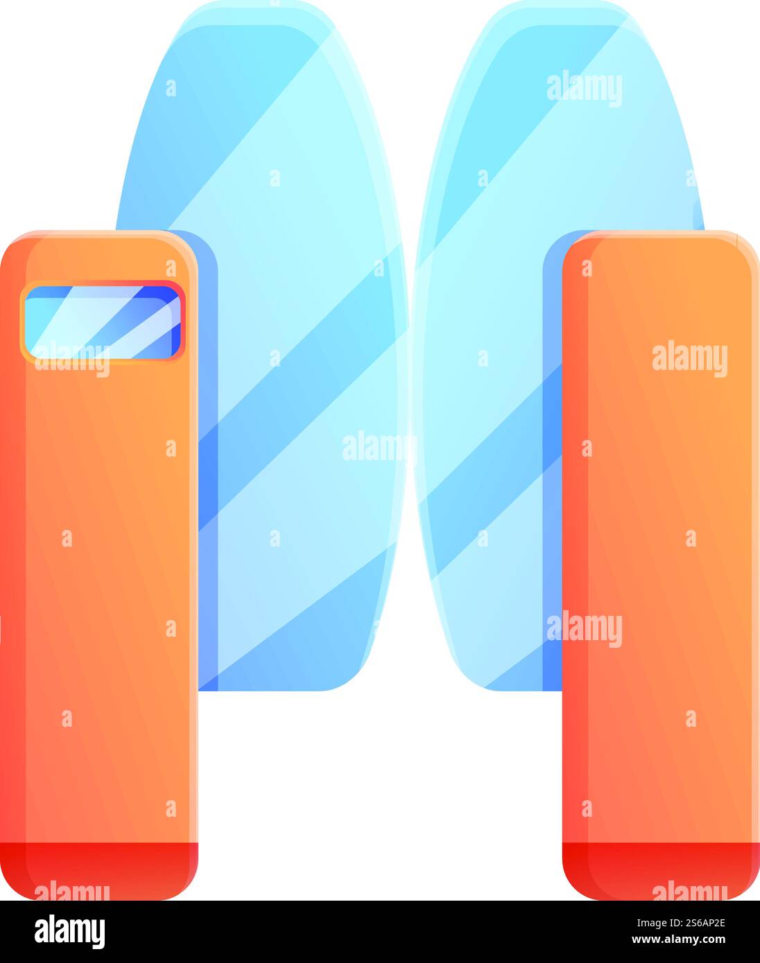 Glass turnstile icon. Cartoon of glass turnstile vector icon for web ...