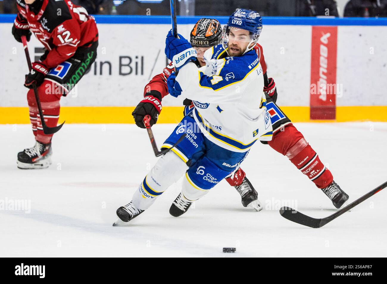 Leksand, Sverige. 16th Jan, 2025. 250116 Leksands Oskar Lang under ishockeymatchen i SHL mellan ...