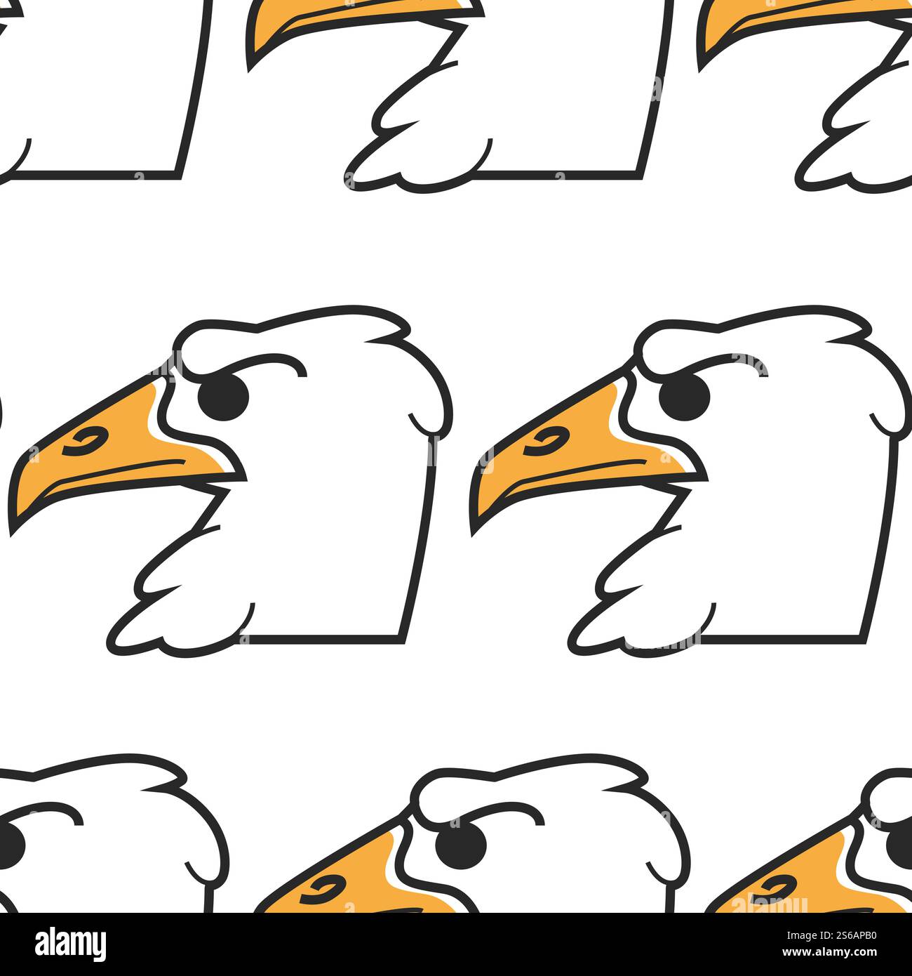 American eagle bird seamless pattern wild hawk vector heraldic symbol ...