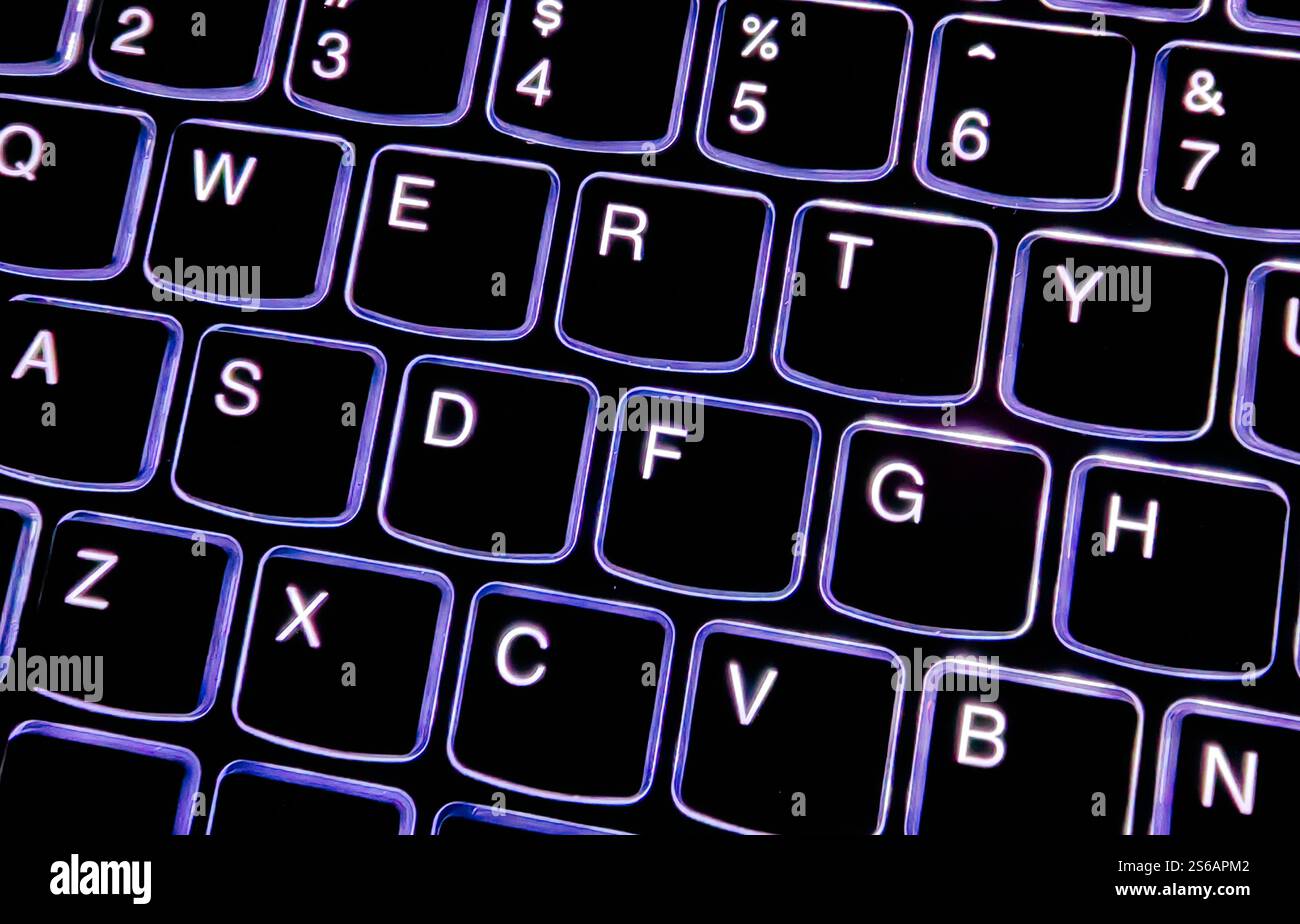 Illuminated Keyboard: The Glow of Computer Science Technology Stock ...