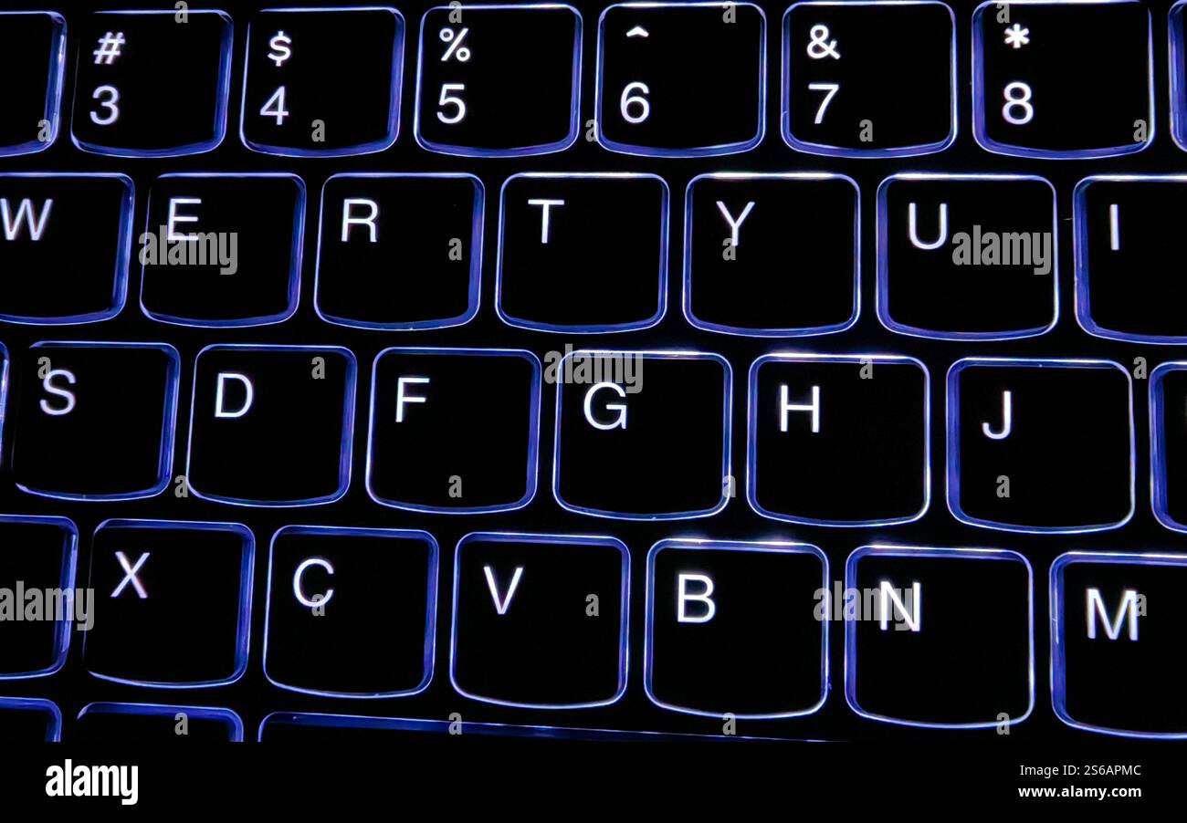 Illuminated Keyboard: The Glow of Computer Science Technology Stock ...