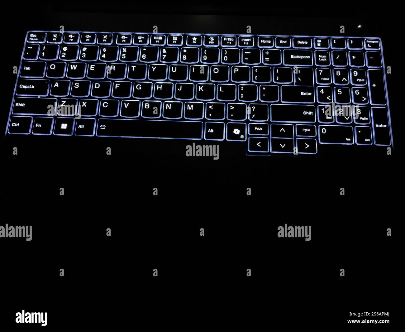 Illuminated Keyboard: The Glow of Computer Science Technology Stock ...