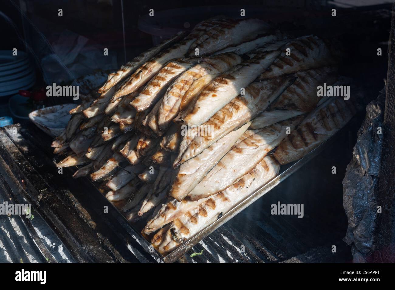 Istanbul, Turkey. 03rd Jan, 2025. Delicious looking grilled mackerel ...