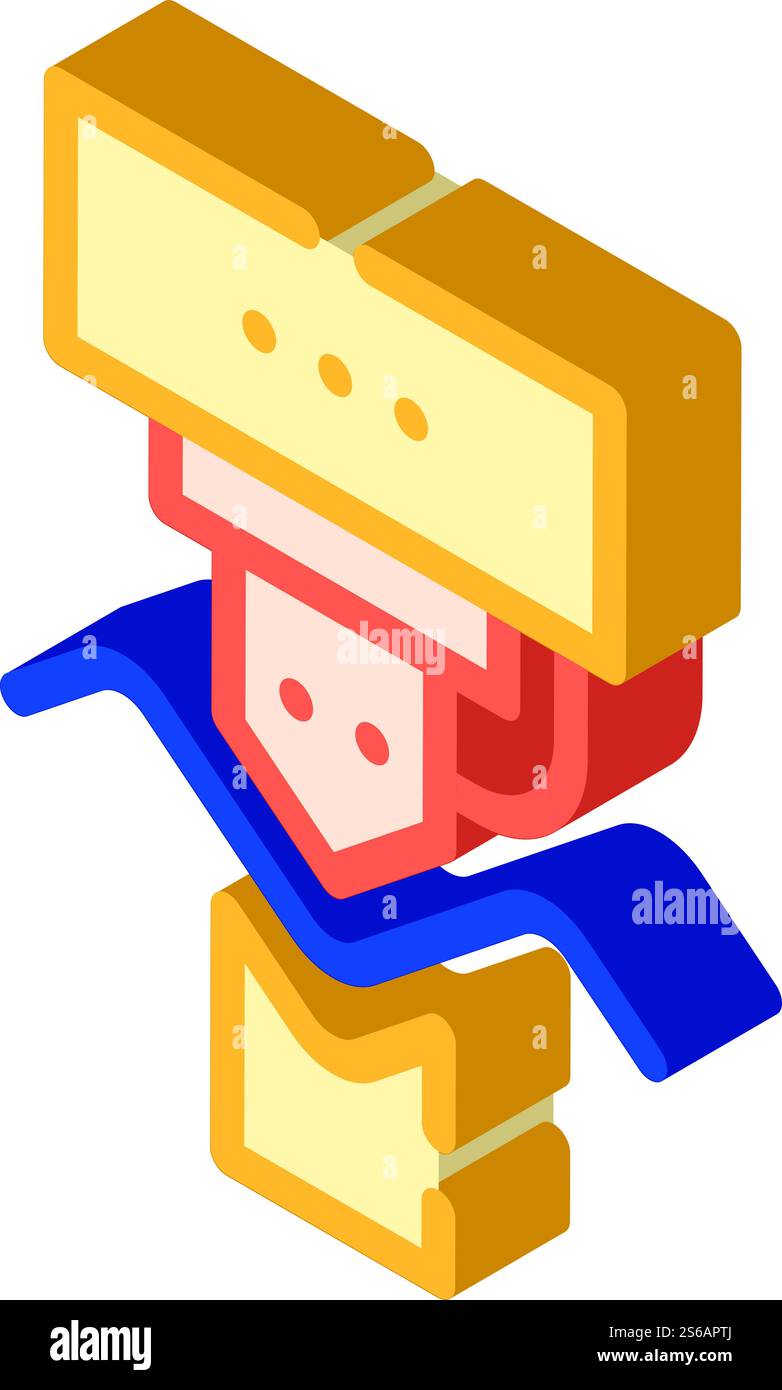 bending of metals isometric icon vector. bending of metals sign. isolated symbol illustration ...