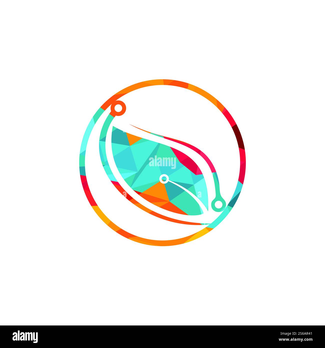 Digital leaves vector logo design. Fast Leaf technology logo concept ...