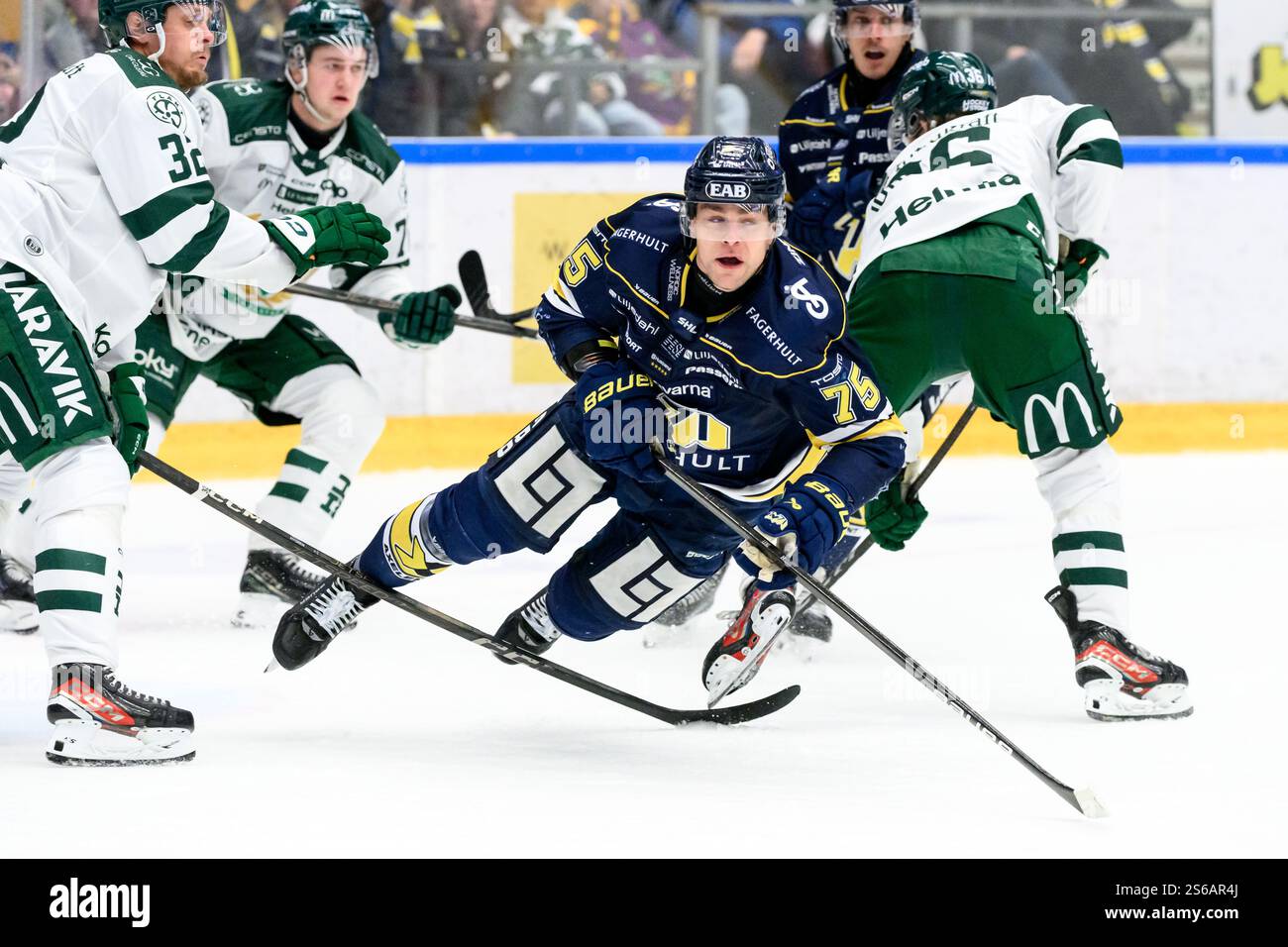 250116 HV71s Radan Lenc under ishockeymatchen i SHL mellan HV71 och Färjestad den 16 januari ...