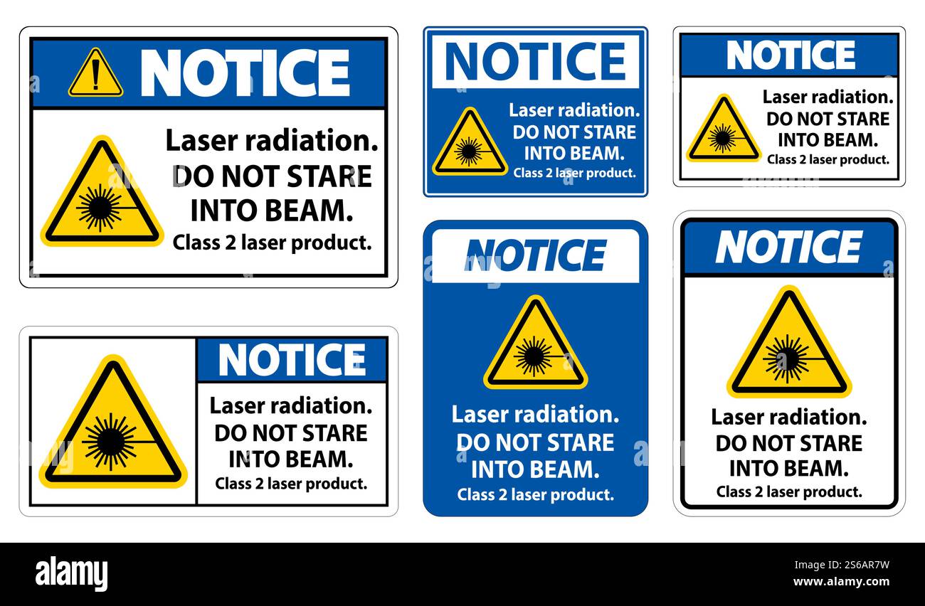 Notice Laser radiation,do not stare into beam,class 2 laser product ...