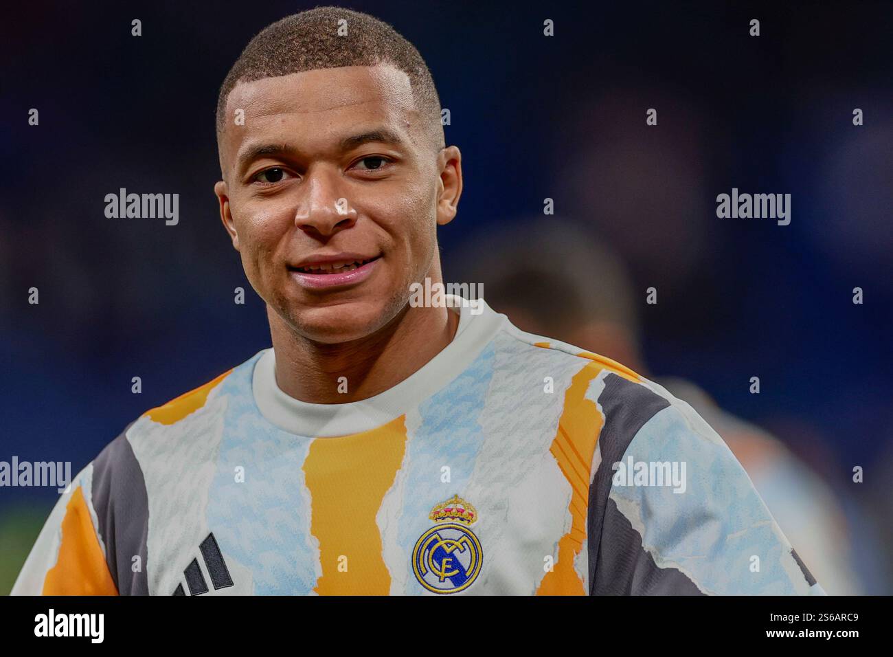 Real Madrid's Kylian Mbappe warms up prior to a Copa del Rey round of ...