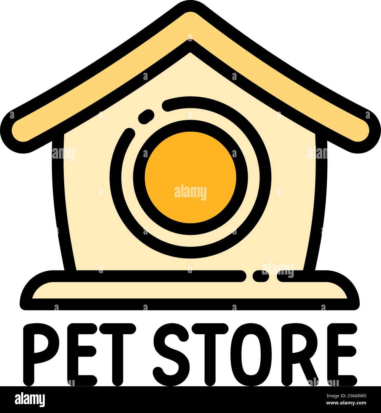 Pet store house logo. Outline pet store house vector logo for web ...