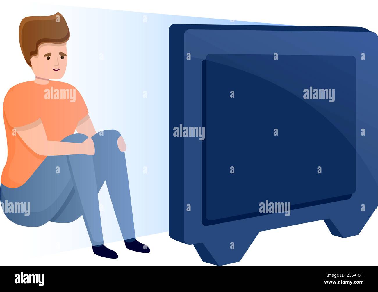 Habit tv night watching icon. Cartoon of habit tv night watching vector ...