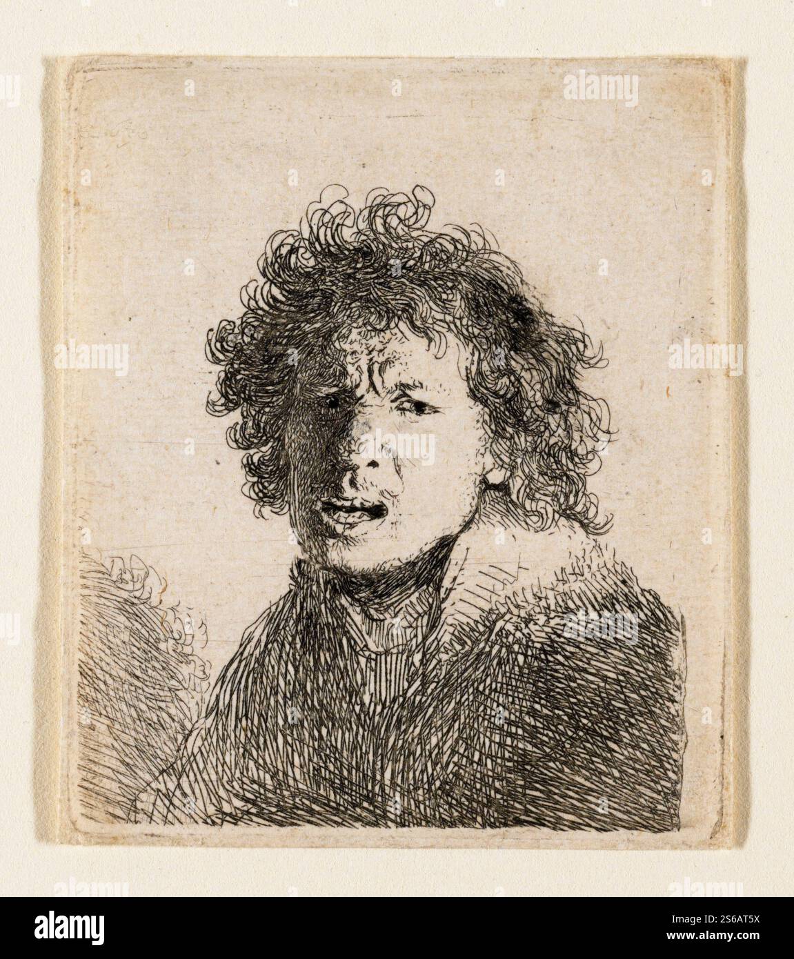 Self-Portrait as if Shouting. Rembrandt van Rijn. 1630 Stock Photo - Alamy
