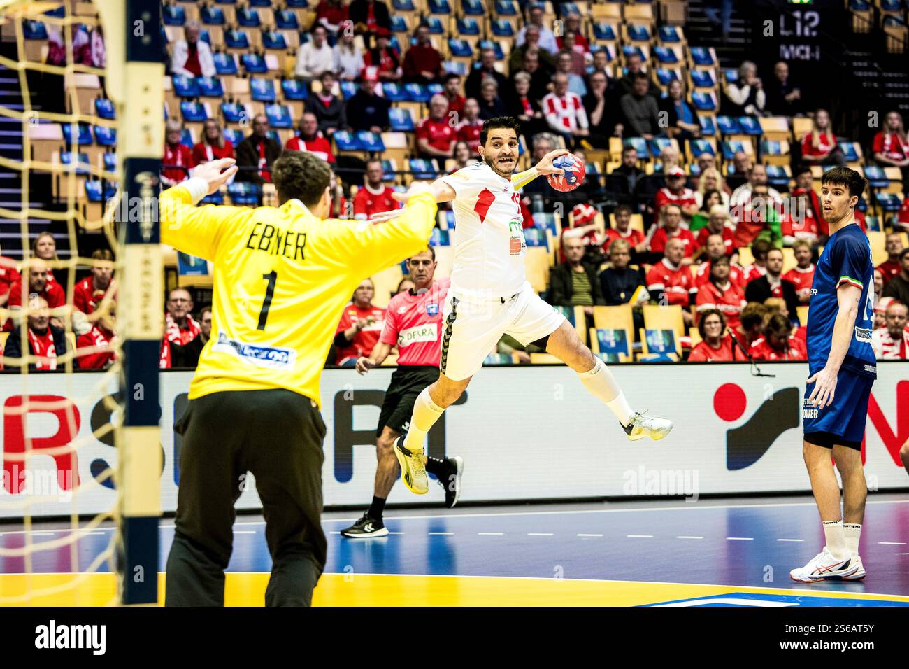 Herning, Denmark. 16th Jan, 2025. Redouane Saker (15) of Algeria seen ...