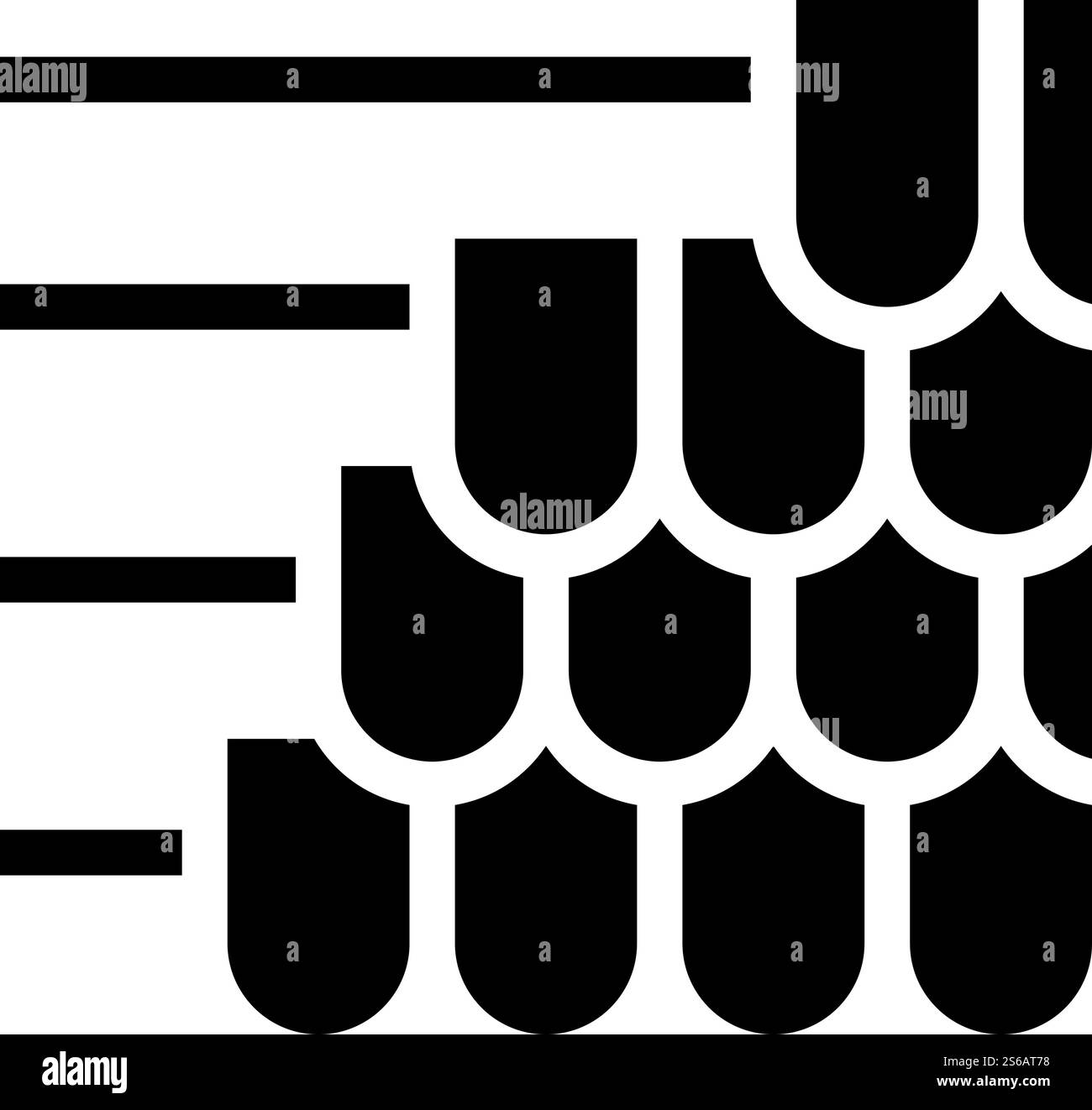 roof covering pile glyph icon vector. roof covering pile sign. isolated ...