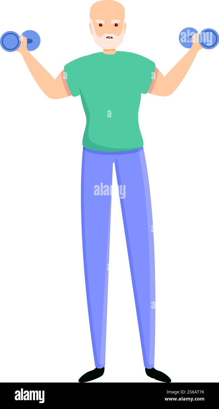 Grandpa exercise icon. Cartoon of grandpa exercise vector icon for web ...
