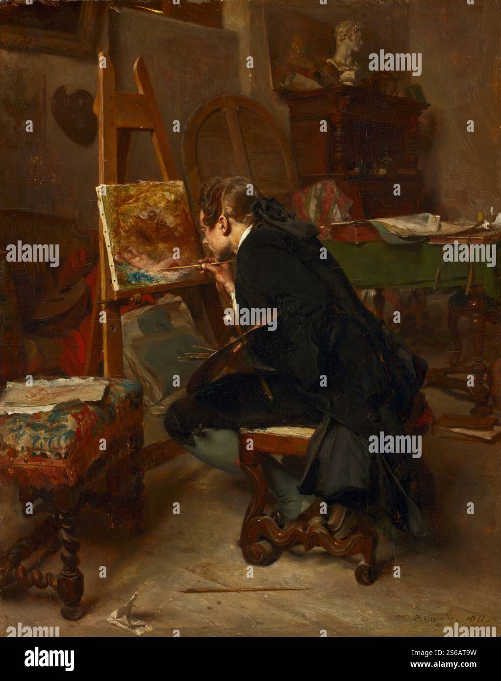 A Painter. Ernest Meissonier. 1855 Stock Photo - Alamy