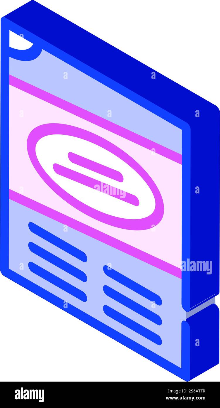 powder bag package isometric icon vector. powder bag package sign ...