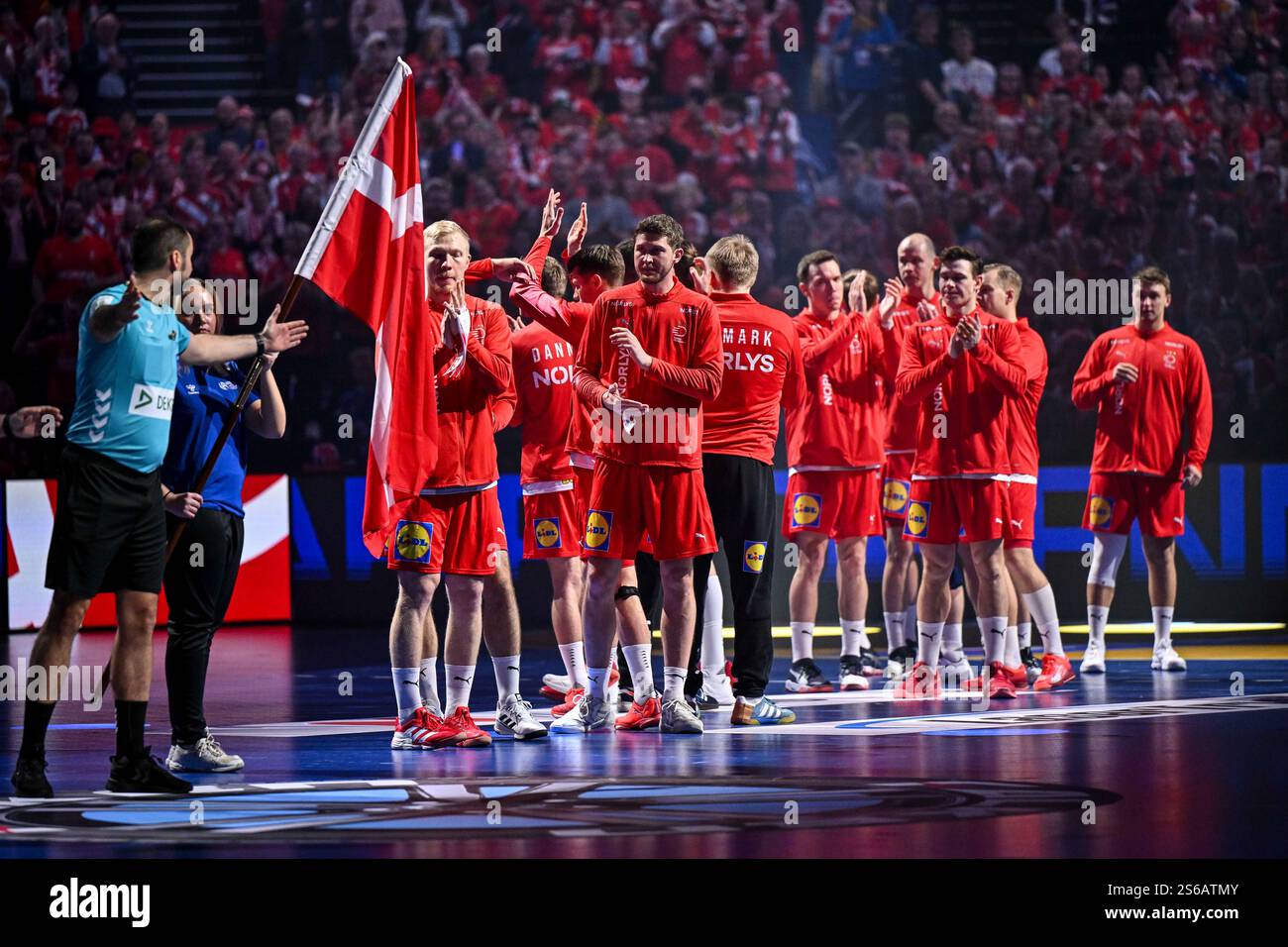 Herning, Denmark. 16th Jan, 2025. Danimarca Denmark Nationalteam during ...