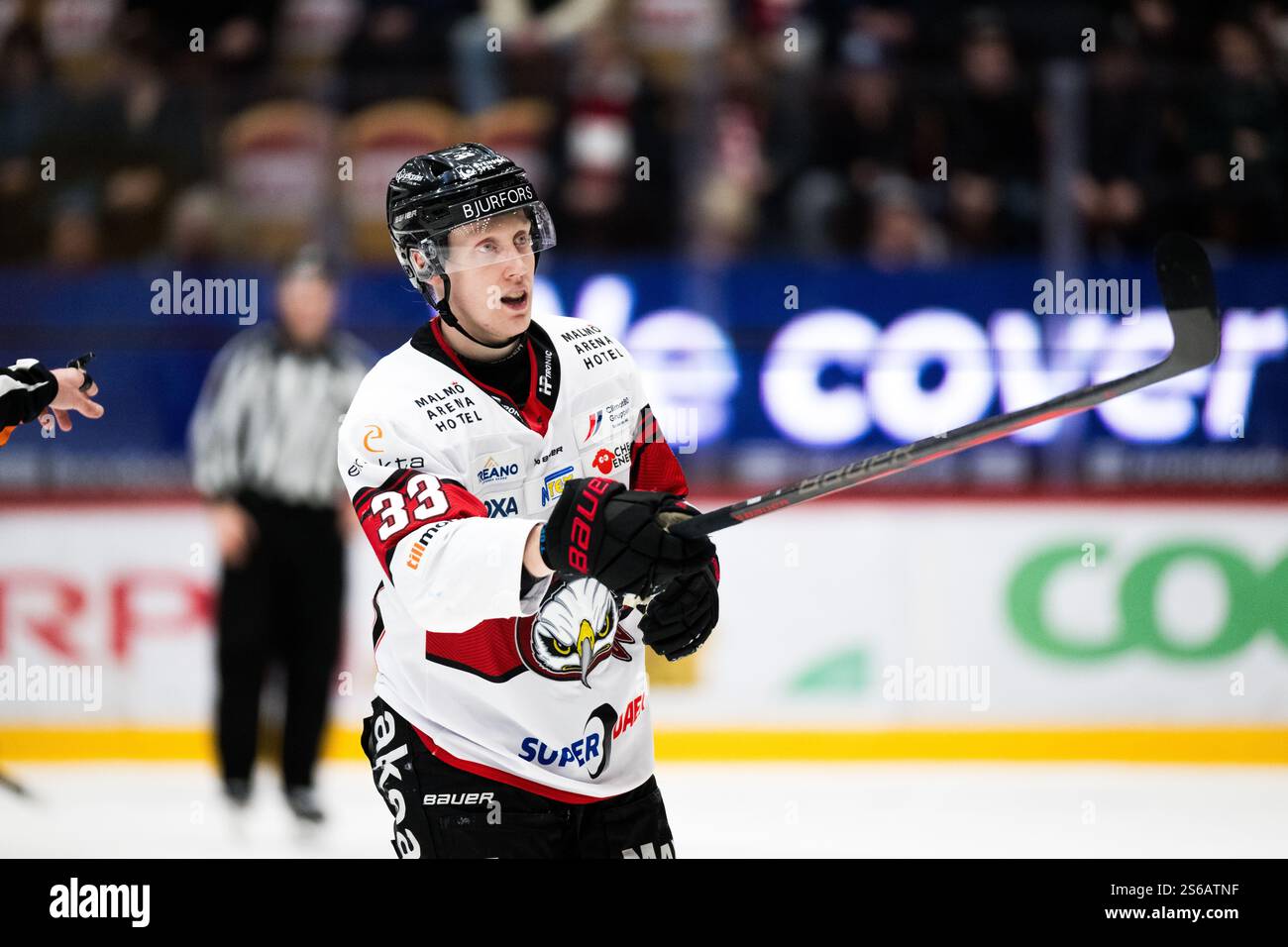 250116 Malmö Redhawks Lassi Thomson under ishockeymatchen i SHL mellan ...