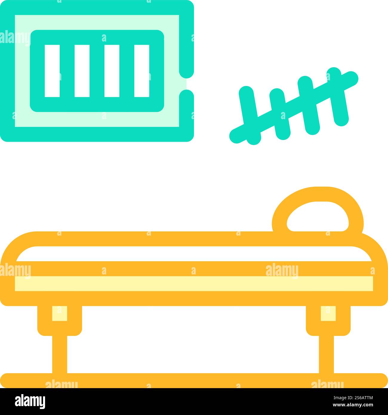 prison cell with bed color icon vector. prison cell with bed sign ...