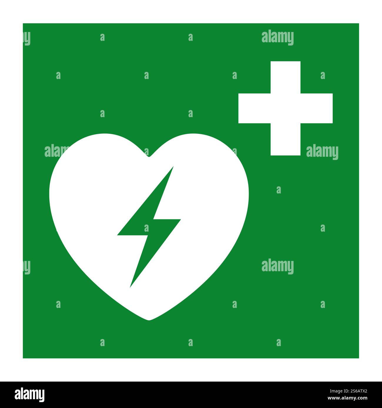 Automated External Defibrillator Heart Symbol Isolate On White ...