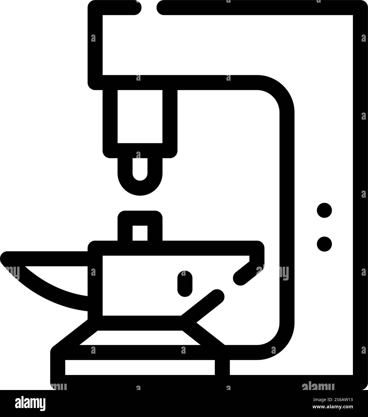automatic forge line icon vector. automatic forge sign. isolated ...