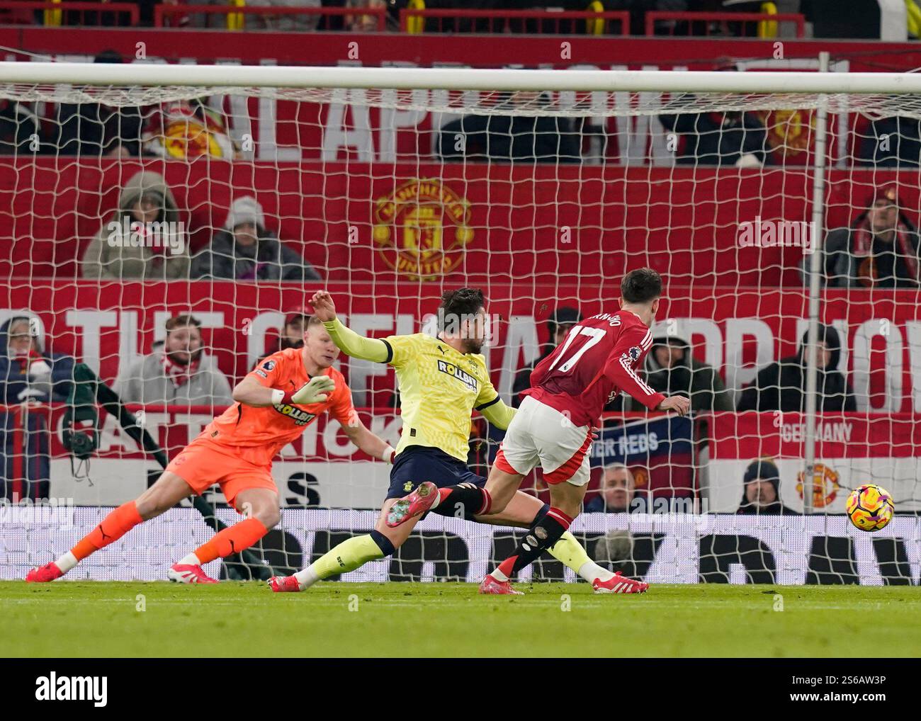 Manchester, England, 16th January 2025. Alejandro Garnacho of ...