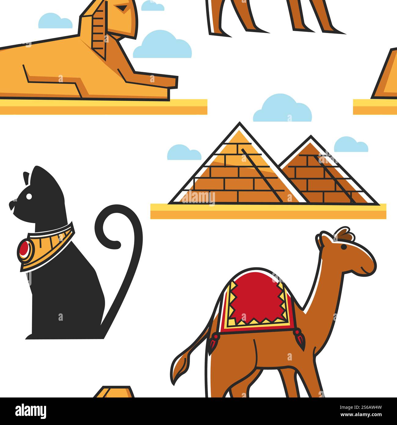 Egypt Sphinx and Pyramids cat and camel Egyptian architecture and ...