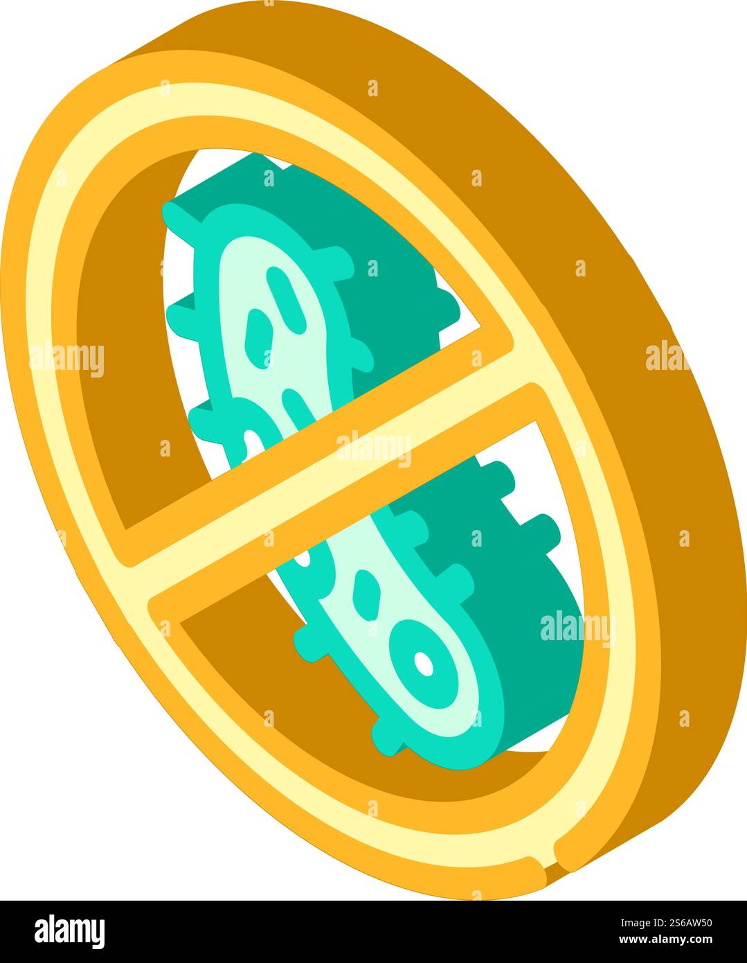 virus in crossed out sign isometric icon vector. virus in crossed out ...