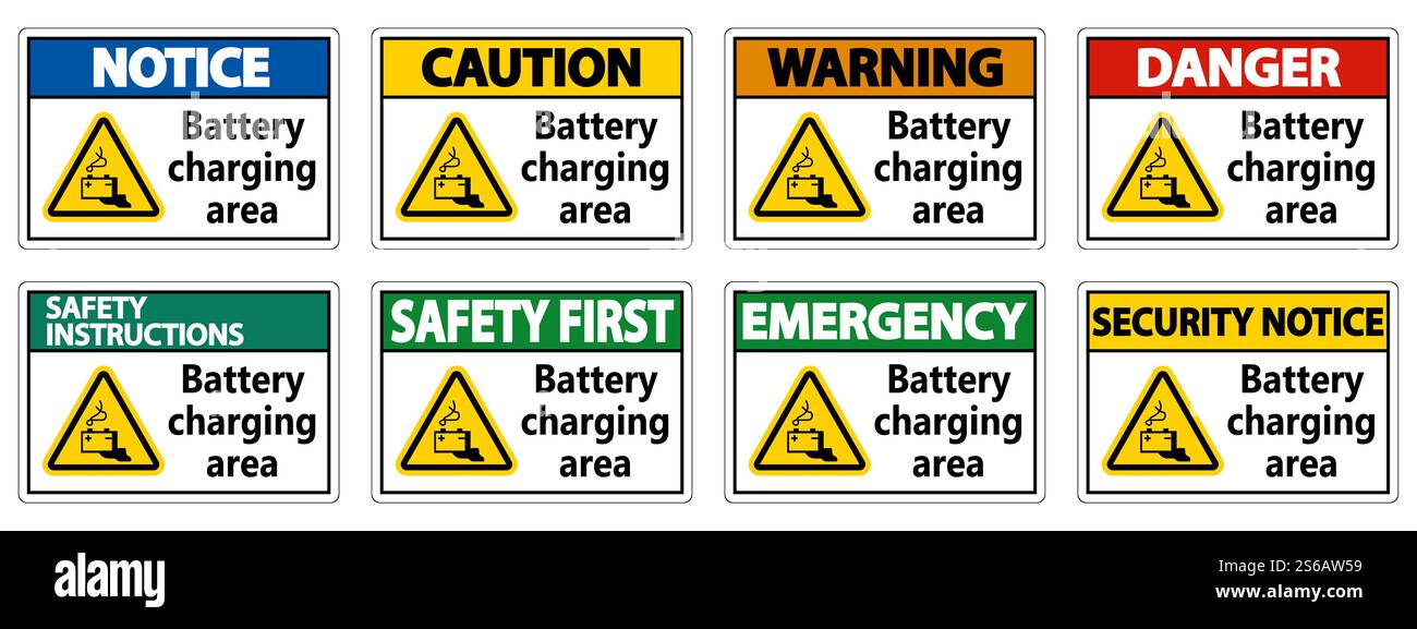 Battery charging area Sign on white background Stock Vector Image & Art ...