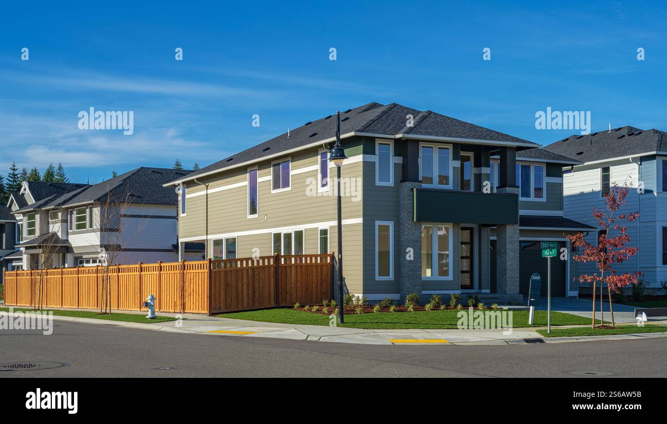 New family housing construction in Tehaleh Washington state Stock Photo ...