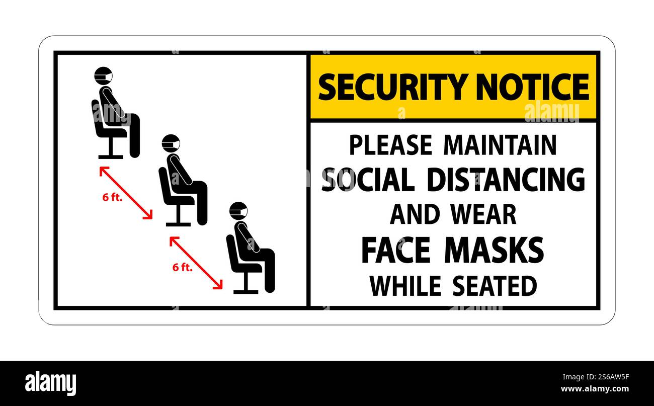 Security notice face masks Cut Out Stock Images & Pictures - Alamy